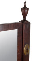 A petite and finely detailed Georgian cheval glass mirror with rise an ...
